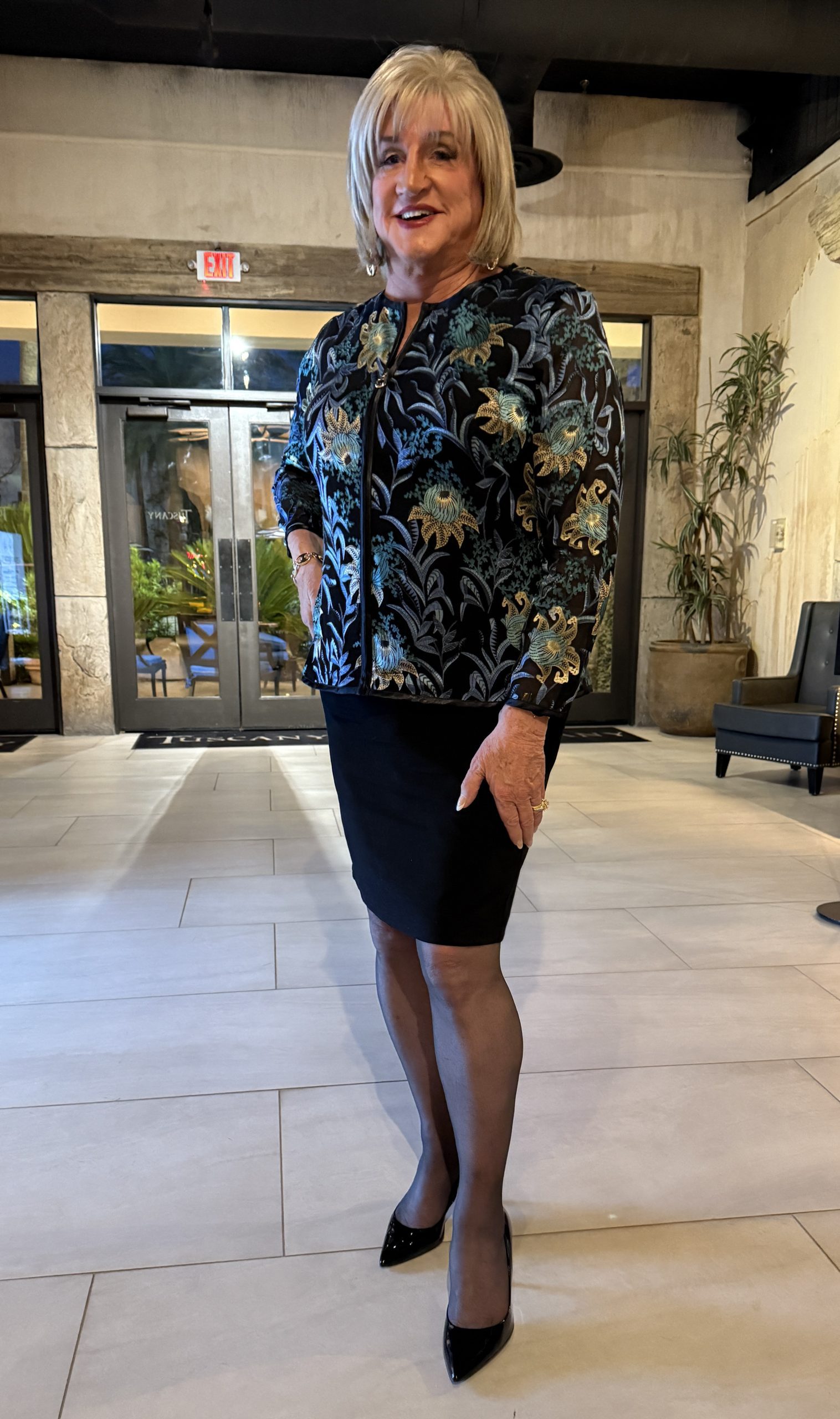 Mature crossdresser Micki Finn in Long Beach California